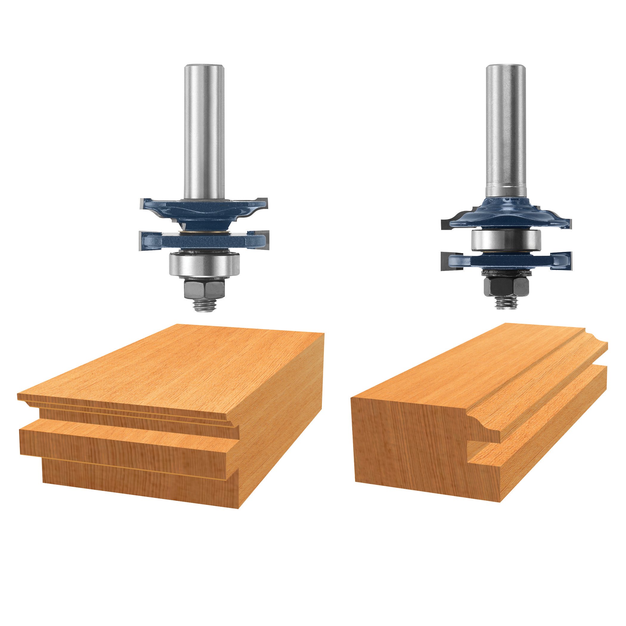 Bosch 85625MC 1-5/8-Inch Diameter Carbide Tipped Ogee Stile & Rail 2 Piece Router Bit Set 1/2-Inch Shank