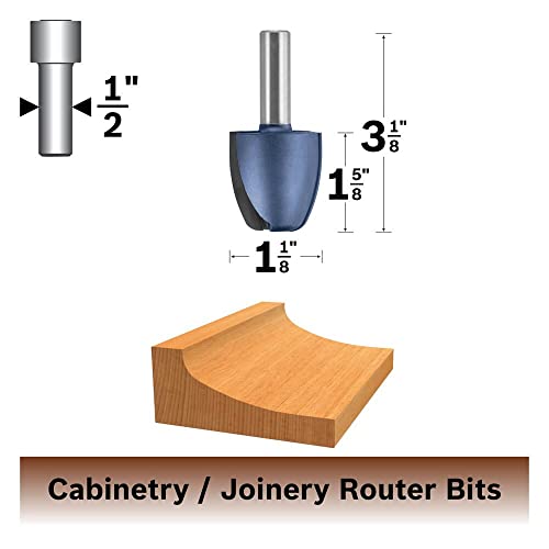 BOSCH 85708M 1-1/8 In. x 1-5/8 In. Carbide Tipped Cove Vertical Raised Panel Bit