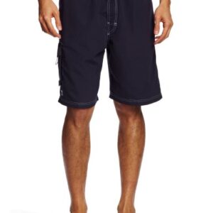 TYR Men's Solid Challenger Swim Shorts, Navy, Large