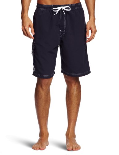 TYR Men's Solid Challenger Swim Shorts, Navy, Large