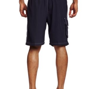 TYR Men's Solid Challenger Swim Shorts, Navy, Large