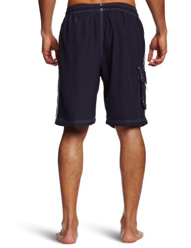 TYR Men's Solid Challenger Swim Shorts, Navy, Large