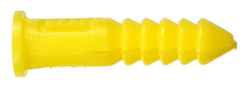 Hillman 370326 Ribbed Plastic Anchor, 4-6-8 X 7/8-Inch, Yellow, 100 count (Pack of 1)