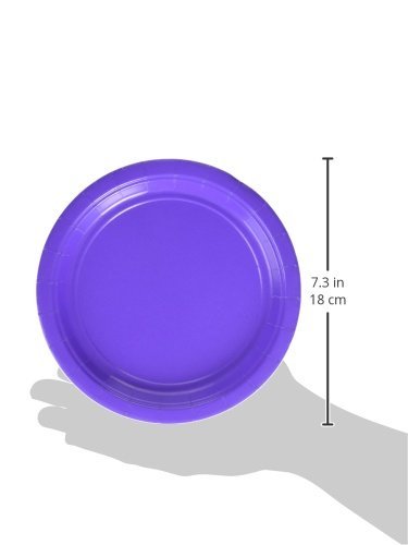 New Purple Disposable Paper Plates - 6.75'', 20 Count - Perfect for Birthdays, Weddings, Baby Showers