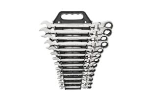 gearwrench 13 pc. 12 pt. flex head ratcheting combination wrench set, sae - 9702d