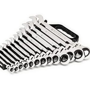 GEARWRENCH 13 Pc. 12 Pt. Flex Head Ratcheting Combination Wrench Set, SAE - 9702D