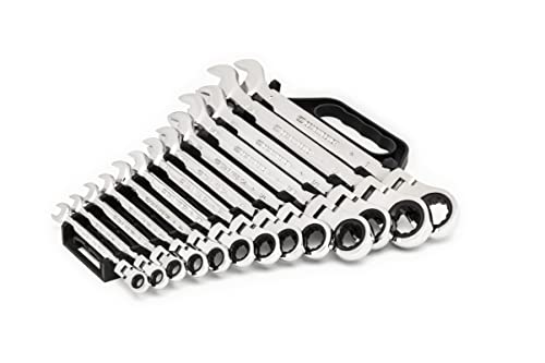 GEARWRENCH 13 Pc. 12 Pt. Flex Head Ratcheting Combination Wrench Set, SAE - 9702D