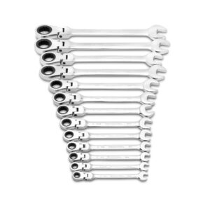 GEARWRENCH 13 Pc. 12 Pt. Flex Head Ratcheting Combination Wrench Set, SAE - 9702D