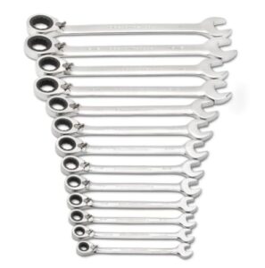 gearwrench 13 pc. 12 pt. reversible ratcheting combination wrench set, sae - 9509n