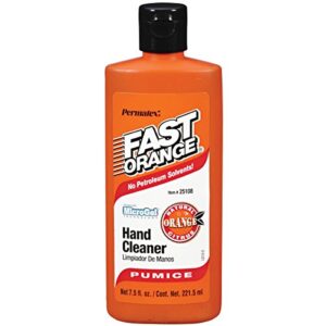 fast orange 25108 pumice lotion, heavy duty hand cleaner, natural citrus scent, waterless cleaner for mechanics, strong grease fighter, 7.5 oz