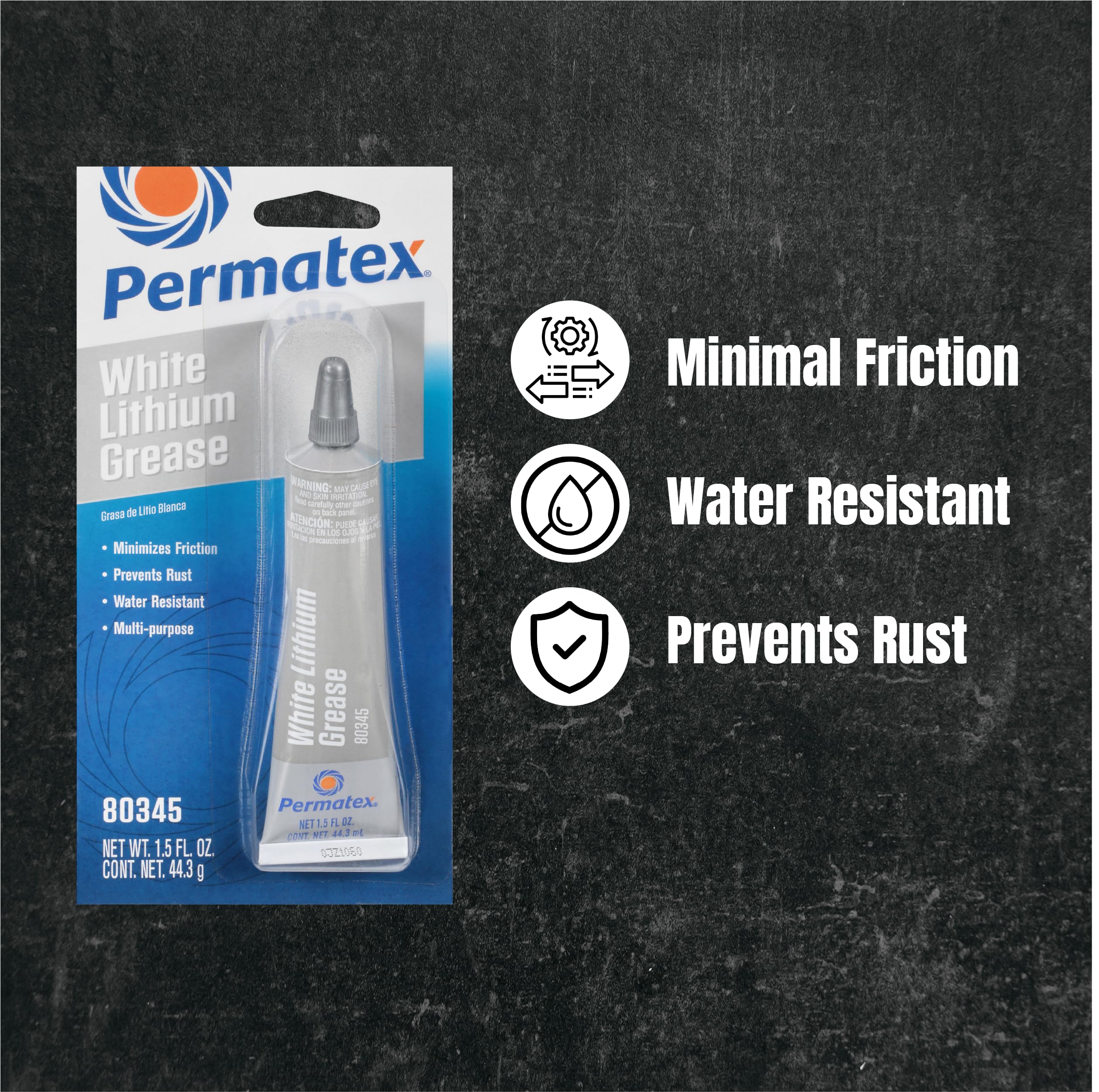 Permatex 80345 White Lithium Grease, 1.5 oz.