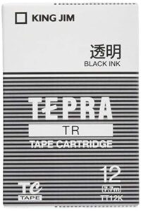 king jim tt12k tepra tr tape cartridge, 0.5 inches (12 mm), transparent