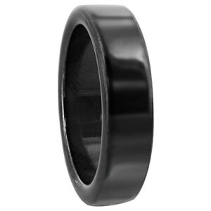 gem avenue simulated hematite 6mm unisex band ring size 6.5