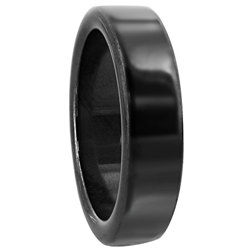 Gem Avenue Simulated Hematite 6mm Unisex Band Ring Size 6.5