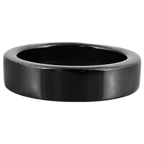 Gem Avenue Simulated Hematite 6mm Unisex Band Ring Size 6.5