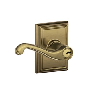 schlage f51vfla609 ab flair entry lever, pack of 1, antique brass