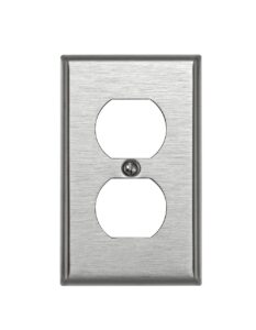 leviton 84003 1-gang duplex device receptacle wallplate, standard size, device mount, stainless steel