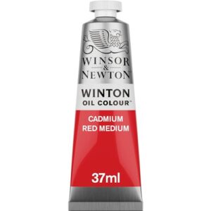 winsor & newton winton oil color, 37ml (1.25-oz) tube, cadmium red medium