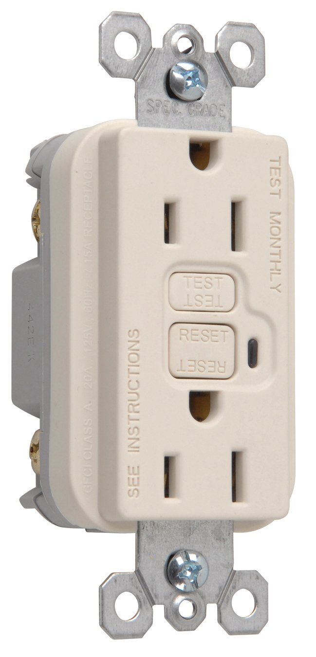 Legrand radiant GFCI Outlet, Light Almond, 15 Amp, 1595LACC10