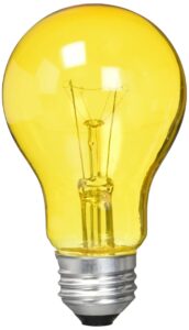 westinghouse 0344300, 25 watt, 120 volt trans incandescent a19 light bulb-2500 hours, 1 pack, amber