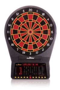 arachnid cricket pro 750 electronic dartboard features 36 games with 175 variations for up to 8 players - available with optional wood dartboard cabinet