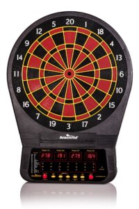 arachnid cricket pro 650 electronic dartboard with micro-thin dividers - available with optional wood dartboard cabinet