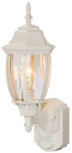 heath zenith hz-4192-wh six-sided die-cast aluminum lantern, white with beveled glass, bulb not included