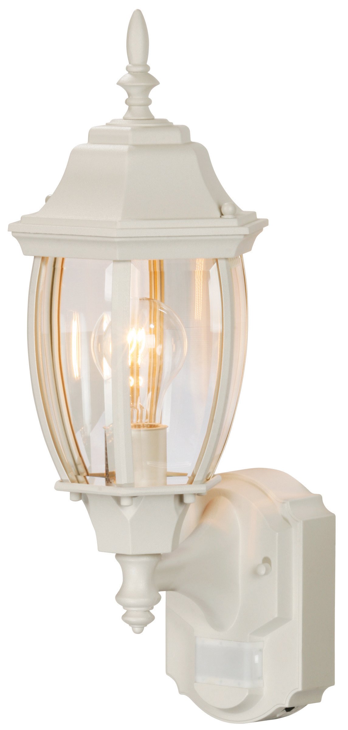 Heath Zenith HZ-4192-WH Six-Sided Die-Cast Aluminum Lantern, White with Beveled Glass, Bulb Not Included