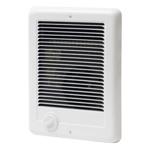 cadet com-pak electric wall heater complete unit with thermostat (model: csc151tw, part: 67509), 5120 btu, 120 volt, 1500 watt, white