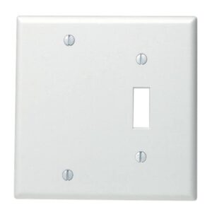 leviton 88006 2-gang 1-toggle 1-blank device combination wallplate, standard size, thermoset, box mount, white