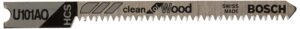 bosch u101ao3 5-piece 3-1/4 in. 20 tpi clean for wood u-shank jig saw blades, black