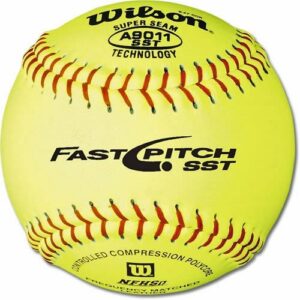 WILSON Sporting Goods High School and Adult Fast Pitch 12" Balls, Polycore, Optic Yellow (1 Dozen), SS-SMS-1003072