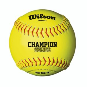 wilson sporting goods high school and adult fast pitch 12" balls, polycore, optic yellow (1 dozen), ss-sms-1003072