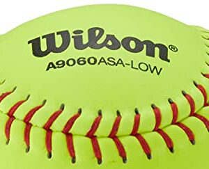 WILSON ASA Fast-Pitch 12" Leather Softball (Pack of 12)