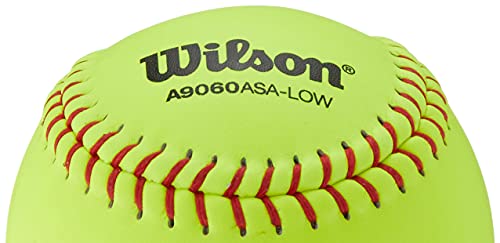 WILSON ASA Fast-Pitch 12" Leather Softball (Pack of 12)