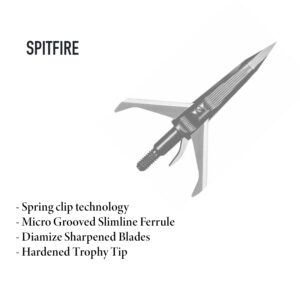 New Archery Products Spitfire Mechanical Broadhead 1 1/2" Cut Diameter 125 Grain Front Deploying 3 Pack