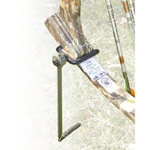 hme high performance portable easy-to-install versatile durable archer's ground bow stake with 360-degree rotating fork & rubber coating