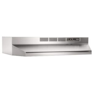 broan-nutone 413604 non-ducted ductless range hood insert with light, exhaust fan for under cabinet, 36-inch, stainless steel