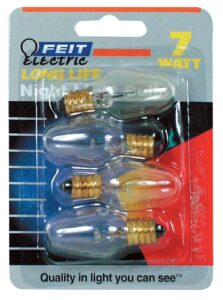 feit electric bp7c7/4 7-watt clear night light bulb, 4 pack