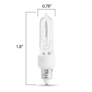 Feit Electric BPQ50/CL/MC/RP 50-Watt T3 Halogen Bulb with Mini Candelabra Base, Clear