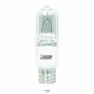 feit electric bpq50/cl/mc/rp 50-watt t3 halogen bulb with mini candelabra base, clear