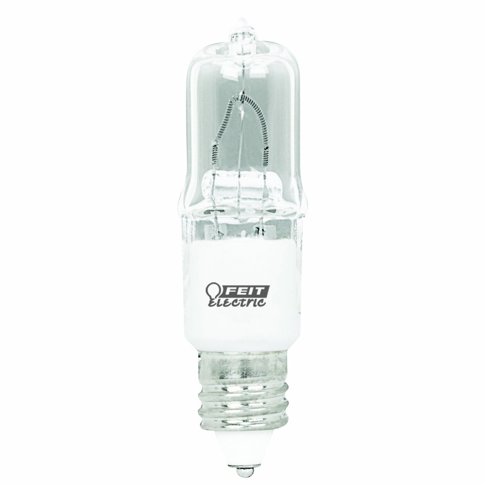 Feit Electric BPQ50/CL/MC/RP 50-Watt T3 Halogen Bulb with Mini Candelabra Base, Clear