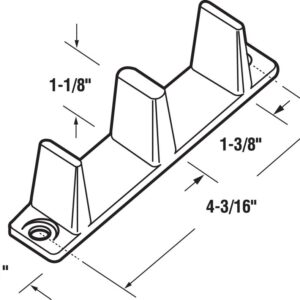 Prime-Line N 6563 Plastic Sliding Closet Door Guide for 1-3/8 Inch Thick Doors, Set of 1, White