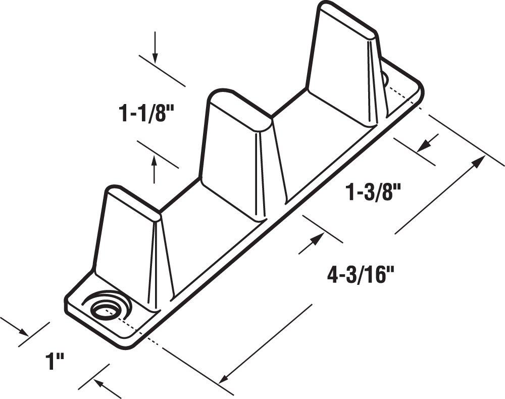 Prime-Line N 6563 Plastic Sliding Closet Door Guide for 1-3/8 Inch Thick Doors, Set of 1, White