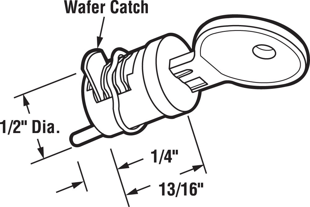 Prime-Line E 2005 1 In. Wafer Type Sliding Diecast Door Cylinder Lock (Single Pack)