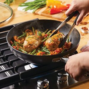 Anolon Advanced Hard Anodized Nonstick Frying Pan/ Fry Saute All Purpose Pan with Lid - 12 Inch, Gray