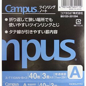 X3 Sakuaosu-T110A-BX3 40 pieces of Kokuyo Campus Twin Ring Notebook 3 books Pack No. 6 usually ruled paper (japan import)