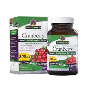 nature's answer cranberry fruit vegetarian capsules, 90-count | promotes urinary tract support | healthy bladder function | natural detoxifier