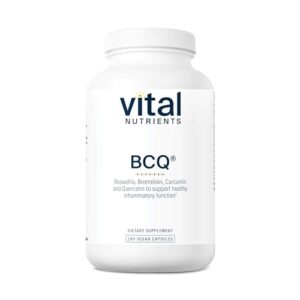 vital nutrients bcq | vegan boswellia, bromelain, curcumin & quercetin supplement | joint support supplement | supports sinus & digestive health | gluten, dairy, soy free | 240 capsules