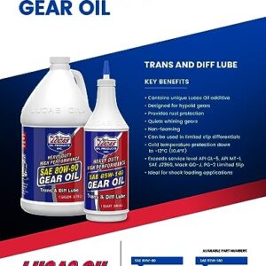 Lucas Oil 10046 SAE 80W-90 Heavy Duty Gear Oil - 1 Gallon